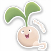 Cute happy seed sprout cartoon illustration sticker | Zazzle