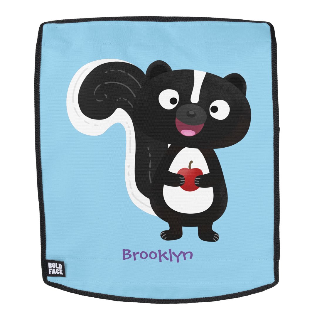 Cute happy skunk cartoon illustration backpack | Zazzle