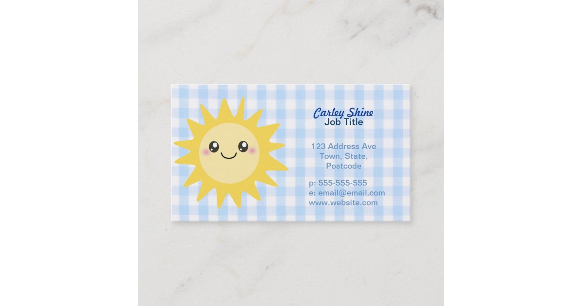 Cute Happy Sun Business Card | Zazzle