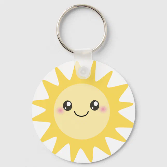 Cute Happy Sun Keychain | Zazzle