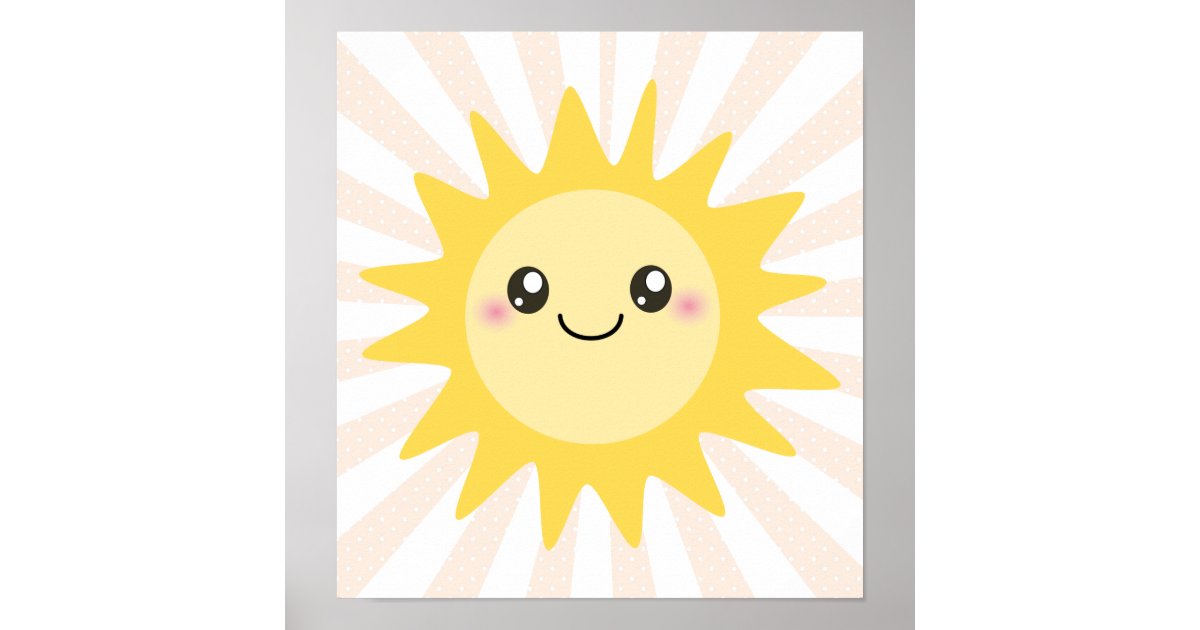 Cute Happy Sun Poster | Zazzle