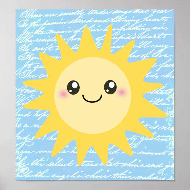 Cute Happy Sun Poster | Zazzle