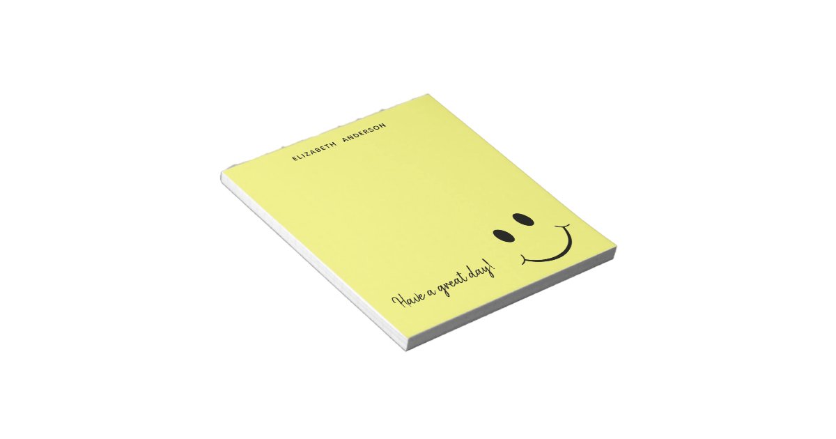 Cute Happy Yellow Face Personalized Notepad | Zazzle