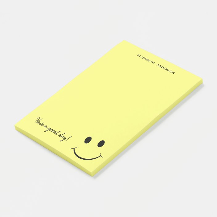 Cute Happy Yellow Face Personalized Post-it Notes | Zazzle.com
