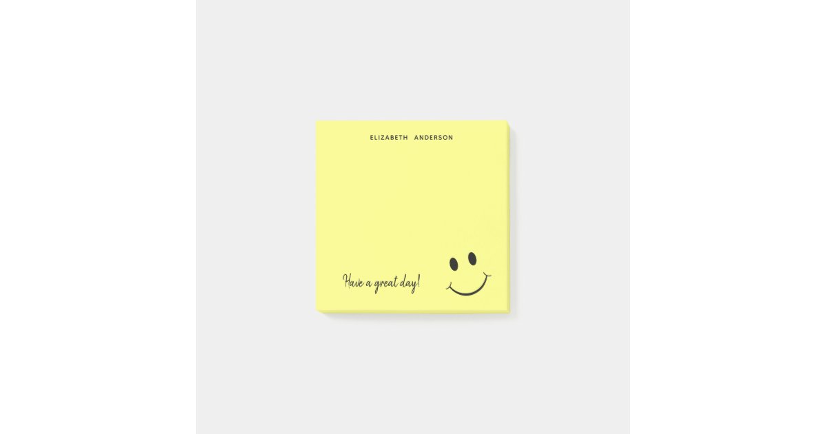 Cute Happy Yellow Face Personalized | Small Post-it Notes | Zazzle