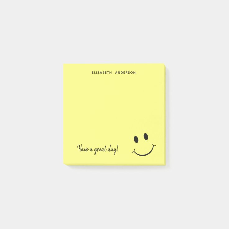 Cute Happy Yellow Face Personalized | Small Post-it Notes | Zazzle