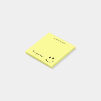 Cute Happy Yellow Face Personalized | Small Post-it Notes | Zazzle