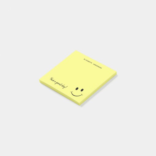 Cute Happy Yellow Face Personalized | Small Post-it Notes | Zazzle