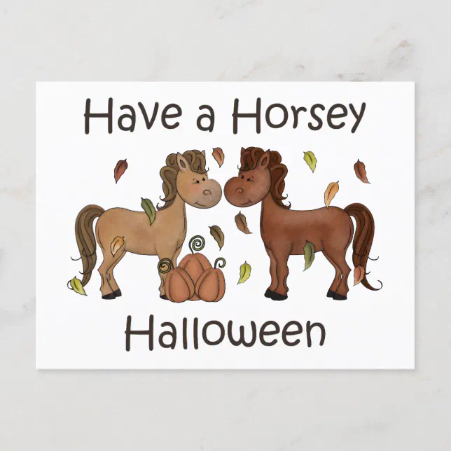 Cute Have a Horsey Halloween Horse Holiday Postcard | Zazzle