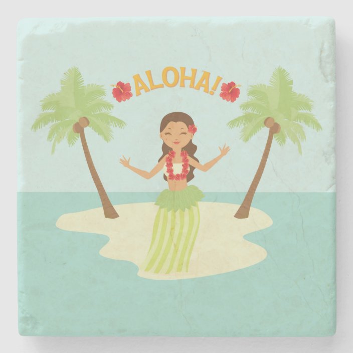 Cute Hawaiian Luau Hula Girl Coaster | Zazzle.com