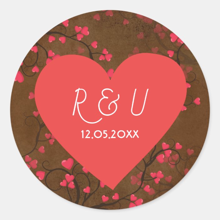Cute heart classic round sticker | Zazzle.com