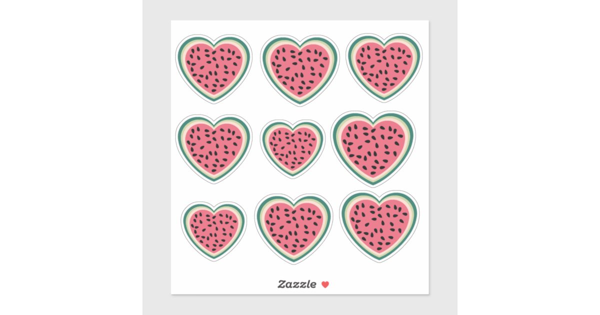 cute heart colorful palestine Watermelons Sticker | Zazzle