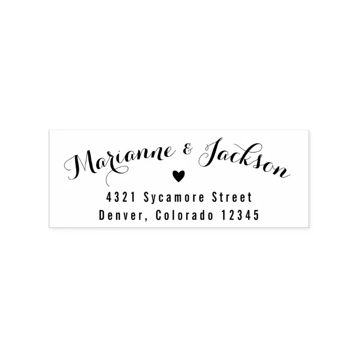 Cute Heart Custom Wedding Return Address Stamp | Zazzle