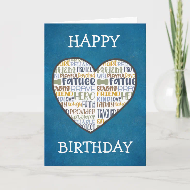 Cute Heart Dad Birthday Card | Zazzle