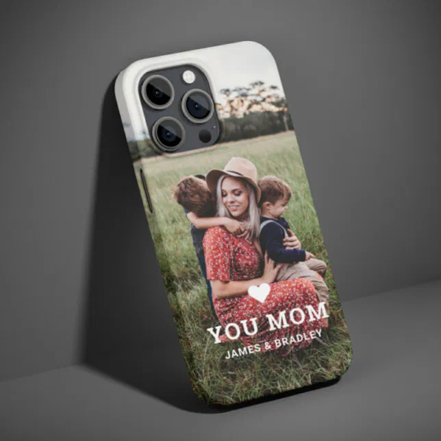 Cute HEART LOVE YOU MOM Mother's Day Photo Case-Mate iPhone Case | Zazzle