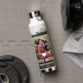 Cute Heart Love You Mom Mother's Day Photo Water Bottle | Zazzle
