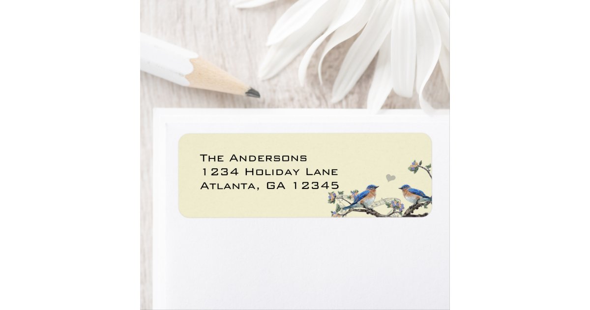 Cute Heart Lucky Bluebird Return Address Label | Zazzle