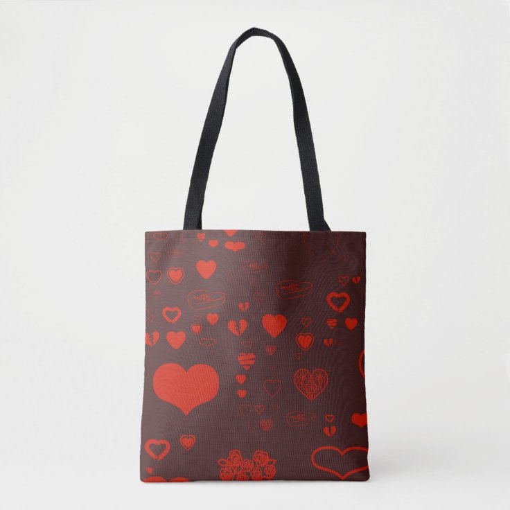 Cute Heart Modern Red Pattern Tote Bag | Zazzle
