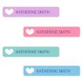 Cute Heart Purple Blue Labels | Zazzle