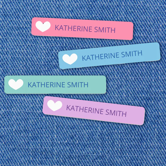 Cute Heart Purple Blue Labels | Zazzle