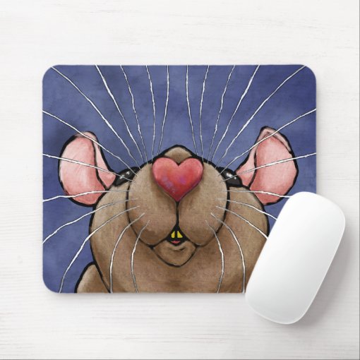 Cute Heart Rat Mousepad | Zazzle