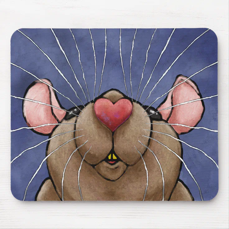 Cute Heart Rat Mousepad | Zazzle