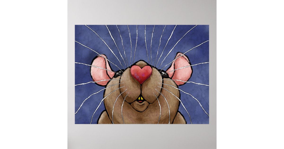 Cute Heart Rat Poster | Zazzle.com