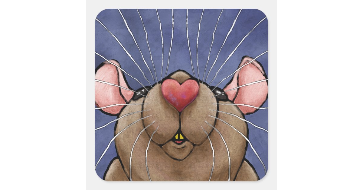 Cute Heart Rat Sticker | Zazzle