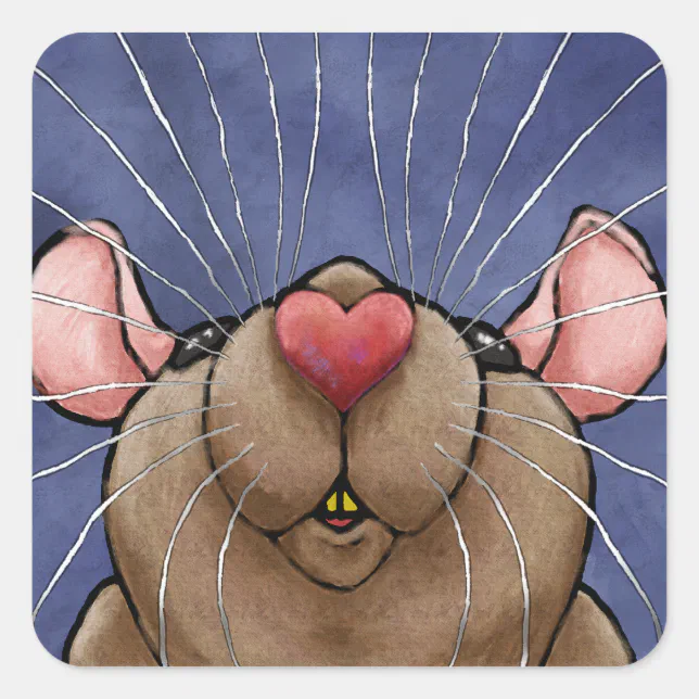 Cute Heart Rat Sticker | Zazzle