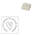 Cute Heart Simple From The Library Custom Book Rubber Stamp | Zazzle