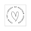 Cute Heart Simple From The Library Custom Book Rubber Stamp | Zazzle
