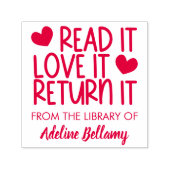 Cute Hearts Read It Love It Return It Book Plate Self-inking Stamp | Zazzle