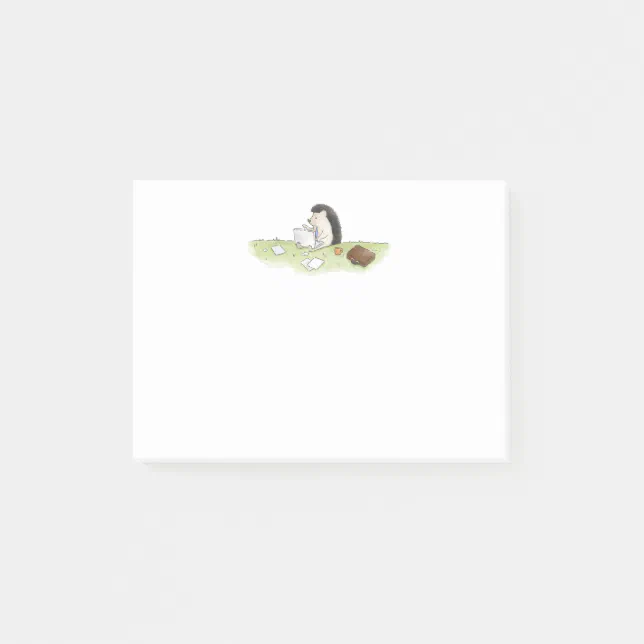 Cute Hedgehog Animal with Computer Color Post-it Notes | Zazzle