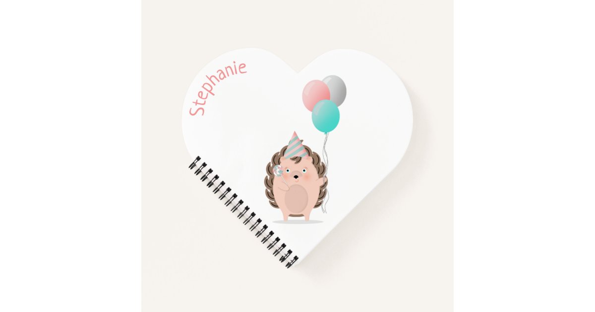 Cute Hedgehog Birthday Notebook | Zazzle
