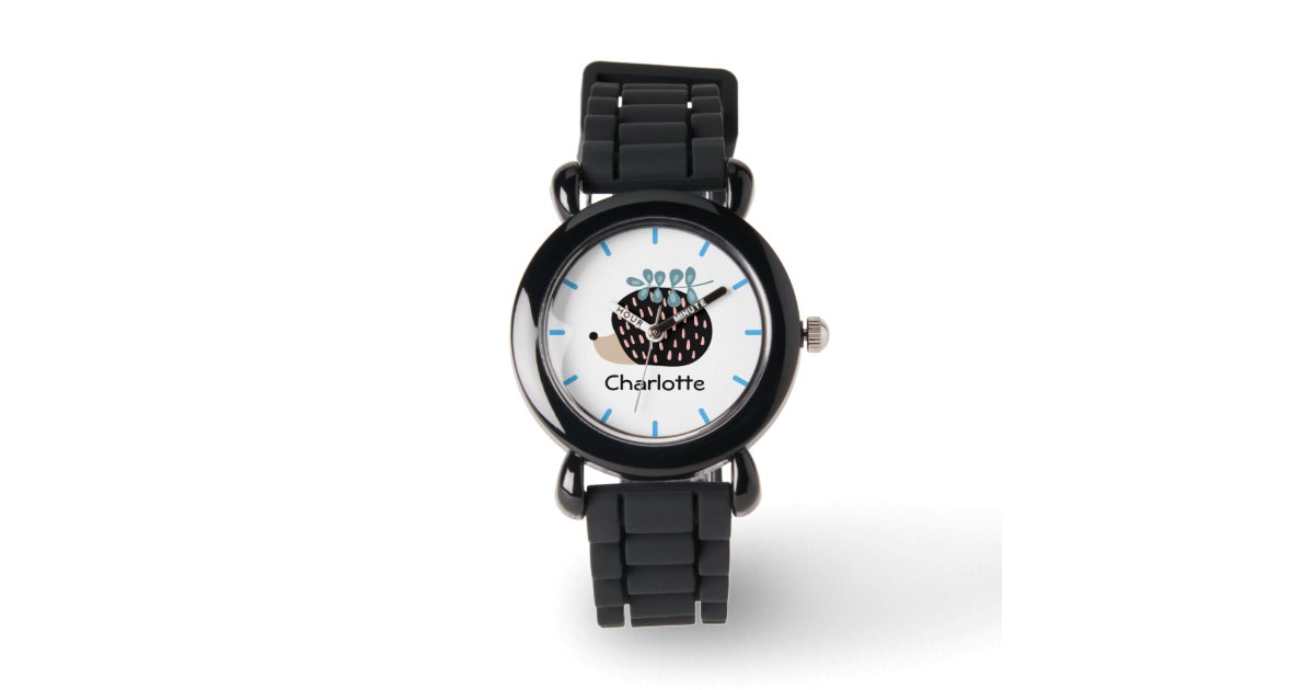 Cute Hedgehog Custom Name Personalized Kids Watch | Zazzle
