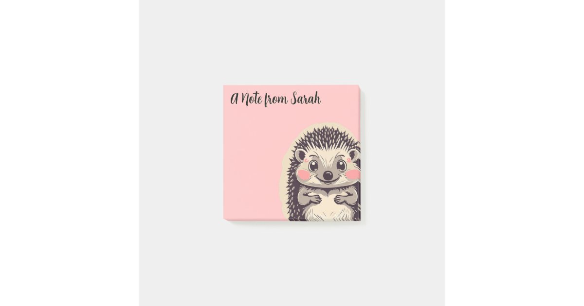 Cute Hedgehog Hedgie Custom Text Post-it Notes | Zazzle