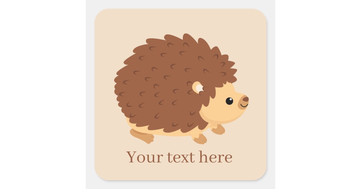 cute hedgehog lovers add text square sticker | Zazzle