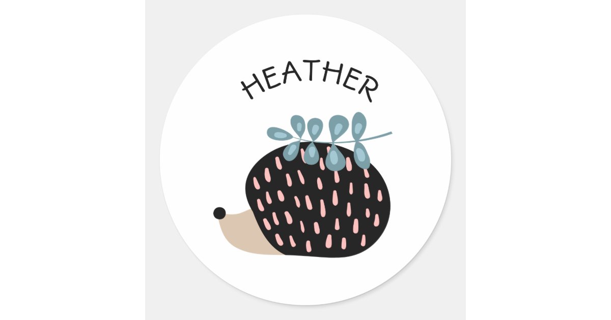 Cute hedgehog names custom template sticker | Zazzle