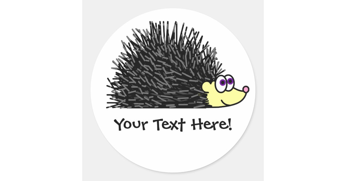 Cute Hedgehog Stickers / Label - Customizable! | Zazzle
