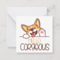 Cute Hello Corgi Dog Note Card | Zazzle