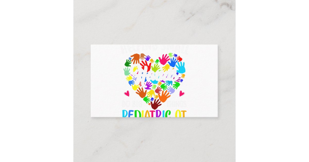 Cute Helping Small Hands OT Pediatric Occupational Business Card | Zazzle