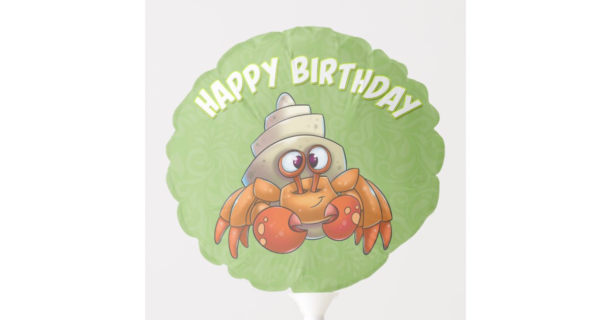 Cute Hermit Crab Birthday Balloon | Zazzle