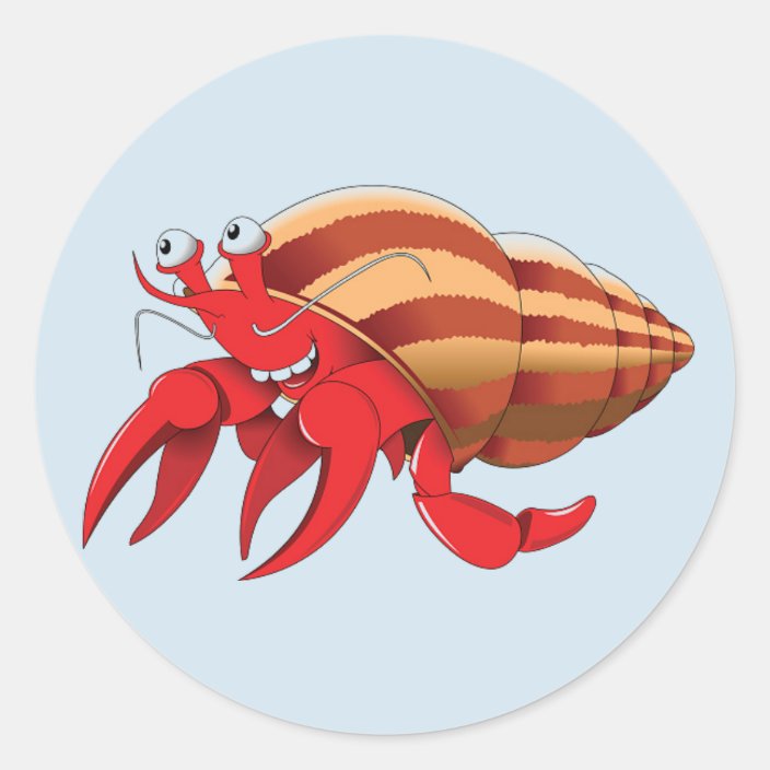 Cute Hermit Crab Classic Round Sticker | Zazzle.com