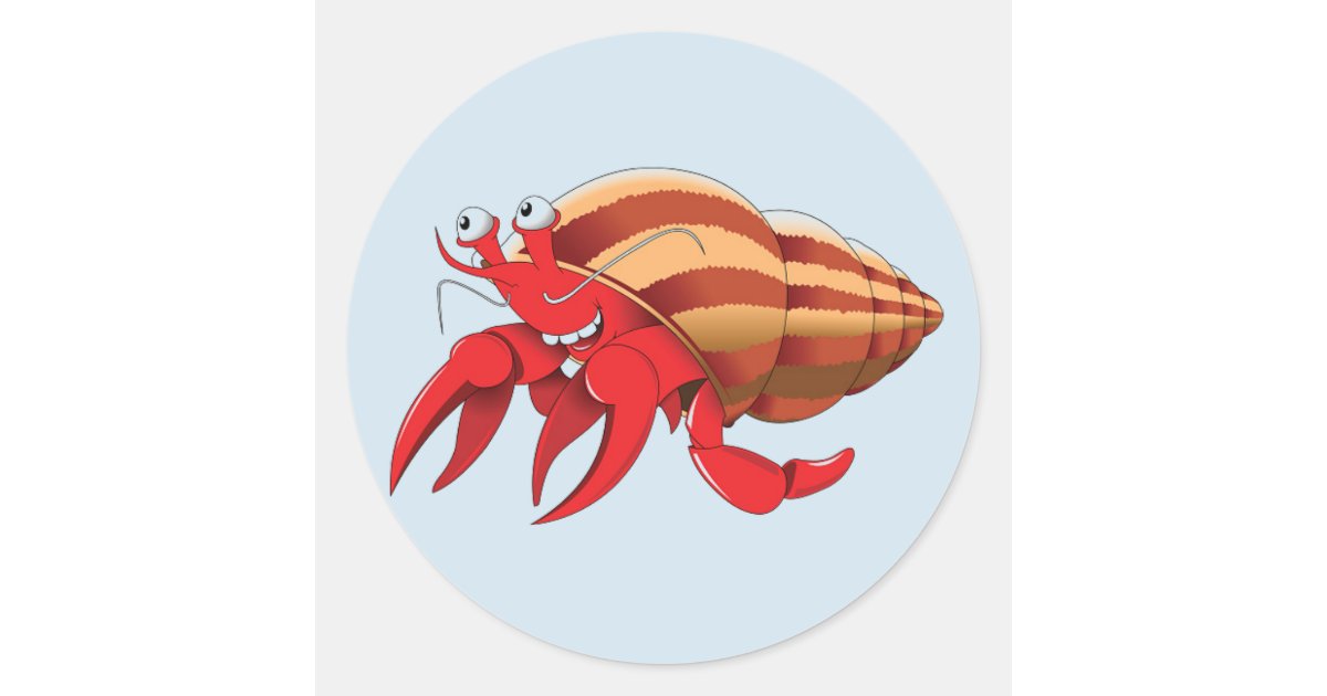Cute Hermit Crab Classic Round Sticker | Zazzle