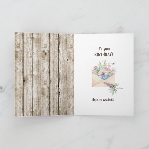 Cute Hiding Cat and Floral Pot Birthday Card | Zazzle