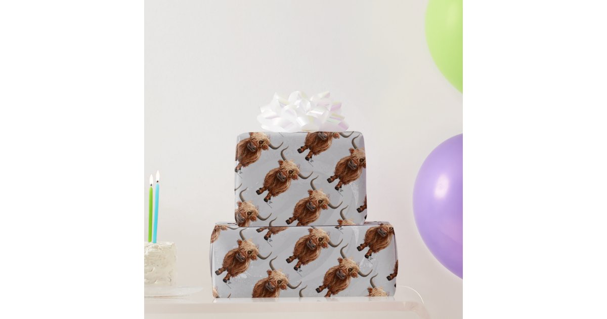 Cute Highland Cow Wrapping Paper | Zazzle