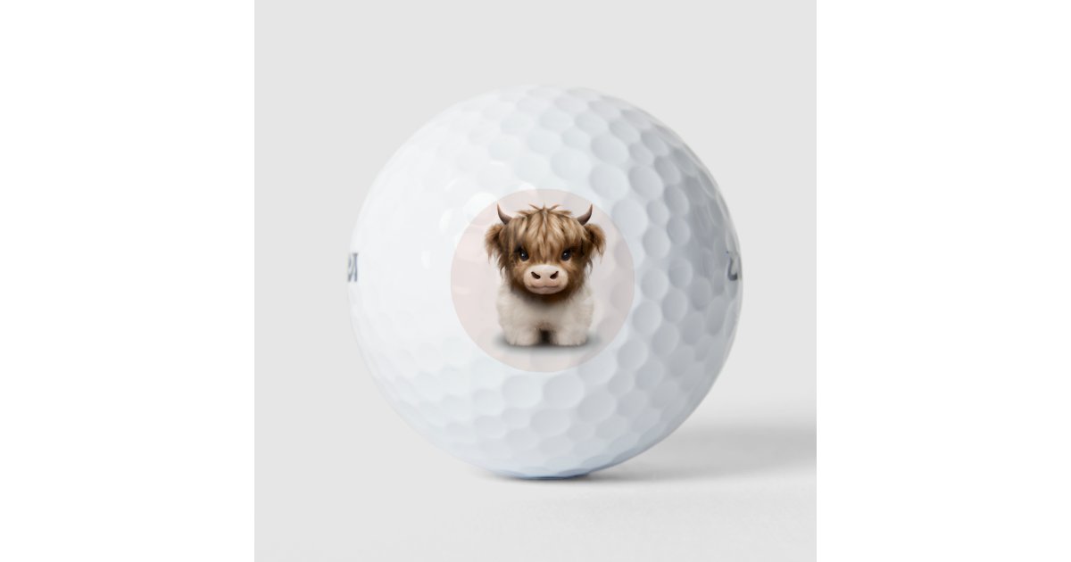 Cute Highlands Scottish Cow Golf Balls | Zazzle