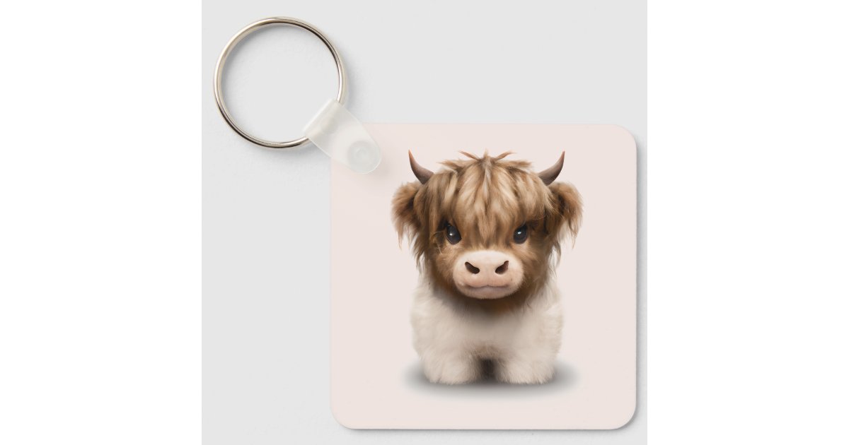 Cute Highlands Scottish Cow Keychain | Zazzle