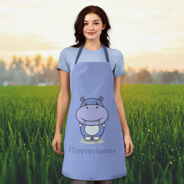 Cute Hippo Apron | Zazzle