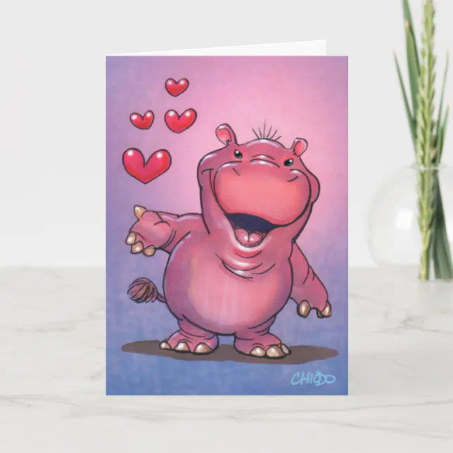 Cute Hippo Card | Zazzle